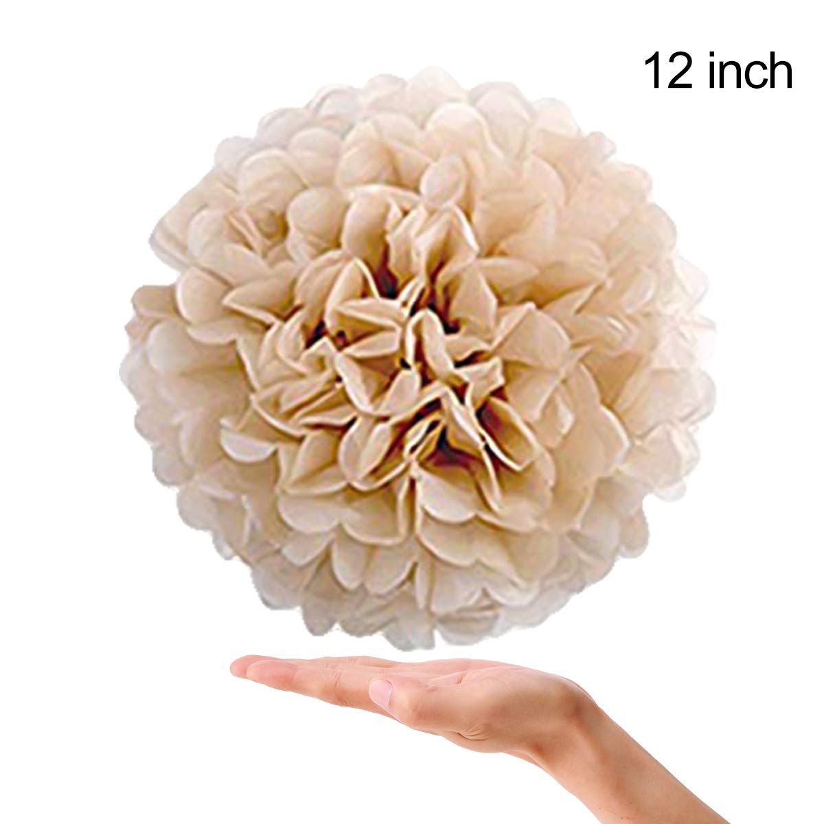 Tissue Paper Pom Poms Paper Flower 22 Pcs Champagne, Ivory, White, Peach for Birthday Bachelorette Wedding Baby Shower Bridal Shower Party Decoration