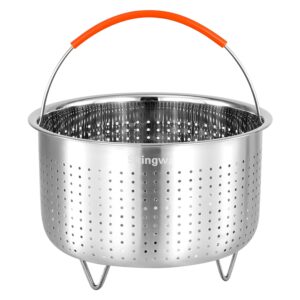 steamer basket for instant pot, vegetable steamer basket stainless steel steamer basket insert for pots (6qt)