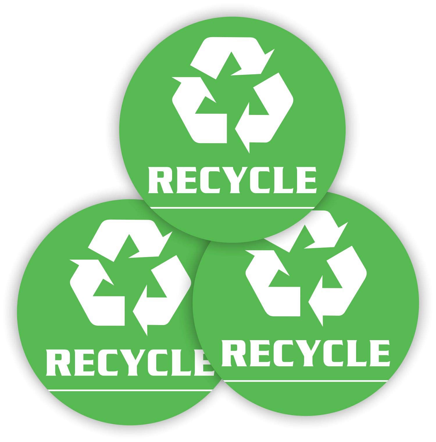 PARTH IMPEX Recycle Sticker - (Pack of 12) 6" Large Round Laminated Vinyl Decals Trash Can Bins Sign Labels