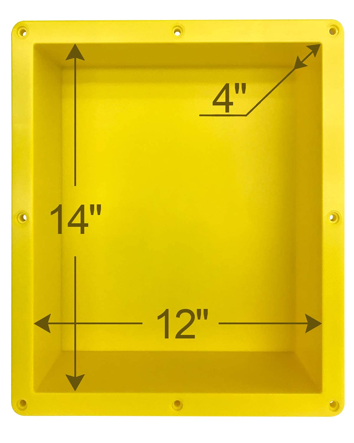 Uni-Green Shower Niche Ready for Tile 16" ×14" × 4" Bathroom Recessed Shower Niche Rectangle Leak Proof Shower Shelf Organizer for Shampoo & Toiletry Storage Yellow