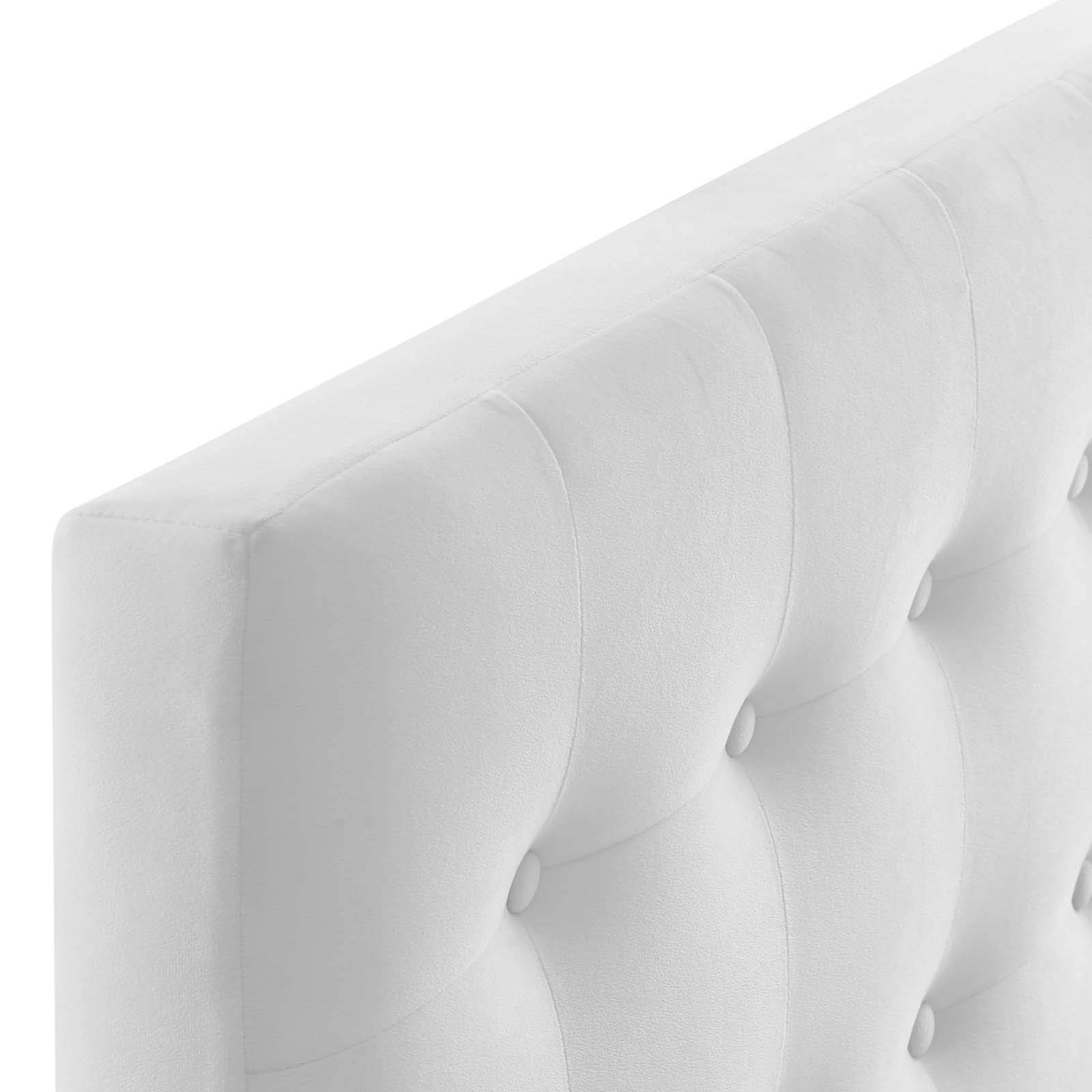 Modway Emily Twin Biscuit Tufted Performance Velvet Headboard, White