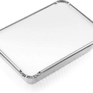 DecorRack 14 Aluminum Pan Disposable with Flat Board Lids, 2.25 Lb Heavy Duty Rectangular Tin Foil Pans, Perfect for Reheating Leftover Food, Baking, Roasting, Meal Prep, to-Go Containers (14 Pack)