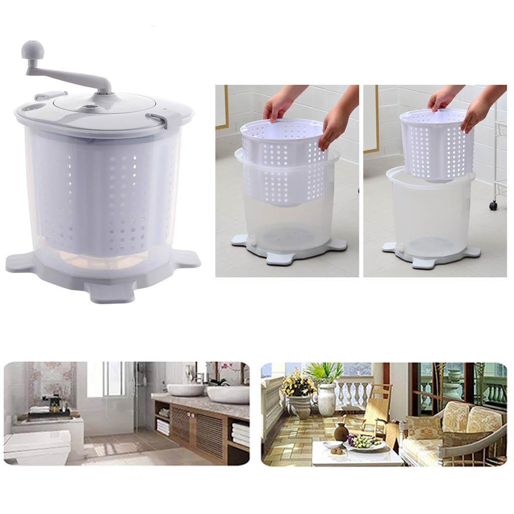 LPGY Portable Eco Mini Washing Machine | Hand Cranked Manual Clothes Non-Electric Washing Machine and Spin Dryer,Easy to Use, Suitable for RVs, Camping