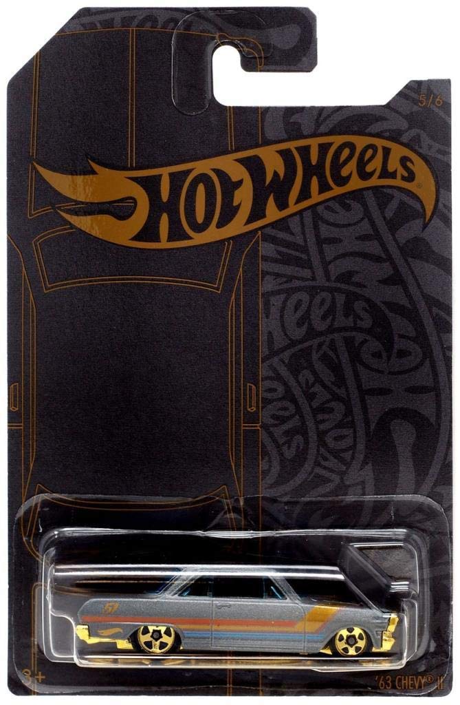 2019 Hot Wheels 51st Anniversary Satin & Chrome Series '63 Chevy II 1/64 Scale Diecast Model Car