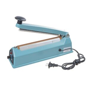 8" (200mm) Impulse Sealer Upgrade Thicken Iron case- Manual Poly Bag Heat Sealing Machine Closer Kit w/Adjustable Timer, Portable with Free Replacement Element Grip and Teflon Tape (8 Inch)