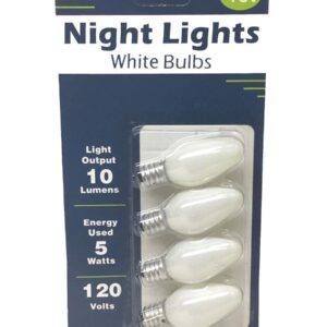 UI PRO TOOLS Night Light Bulb White Pack of 4 (10 Lumens, 5 watts, 120 Volts)