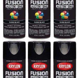 Krylon 6-Pack of 12 oz K02732007 Black Fusion All-In-One Paint & Primer Spray Paint, Satin