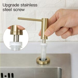 Kitchen Sink Soap Dispenser Champagne Gold Stainless Steel GAPPO Countertop Pump Hand Lotion Built in Bottle