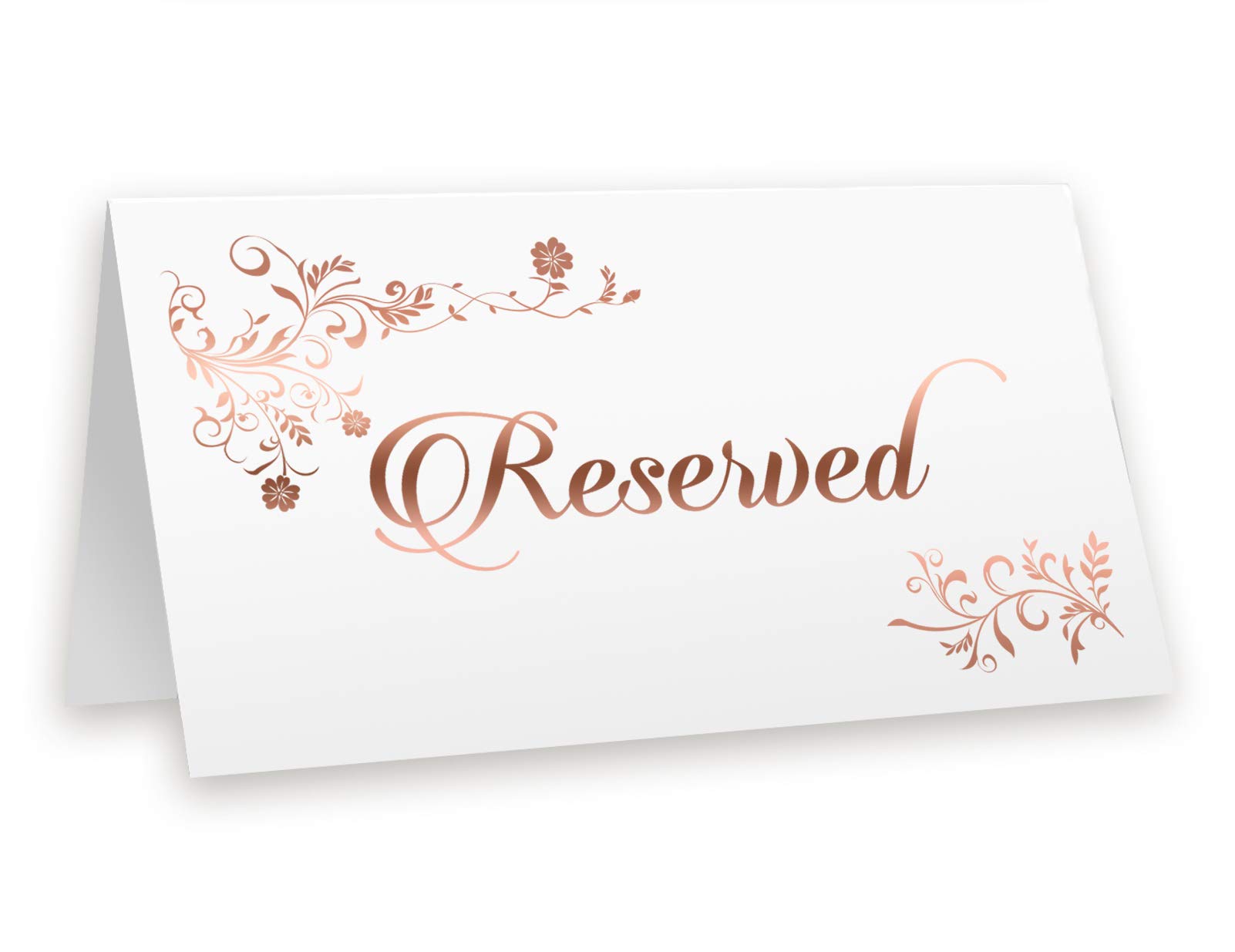 Reserved Table Signs Cards Rose Gold Foil, 20-Pack Table Tent, VIP Place Card, Reserved Rose 5