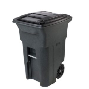 toter 64 gal. trash can greenstone with wheels and lid