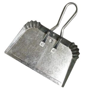 set of 2 extra large industrial metal dustpan | doesn't bend & extra wide for large easy clean ups | lightweight & rustproof | precision edge for clean sweeping