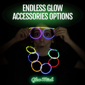 400 Ultra Bright Glow Sticks Bulk - Halloween Glow in the Dark Party Supplies Pack - 8" Glowsticks Easter Party Favors with Bracelets and Necklaces