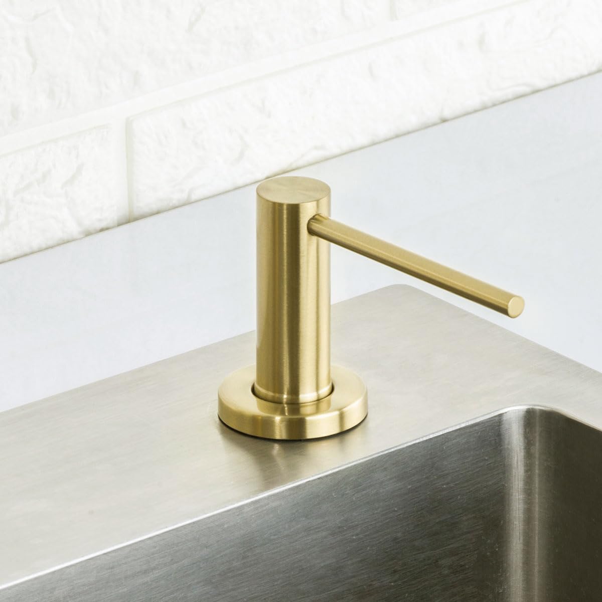 Kitchen Sink Soap Dispenser Champagne Gold Stainless Steel GAPPO Countertop Pump Hand Lotion Built in Bottle