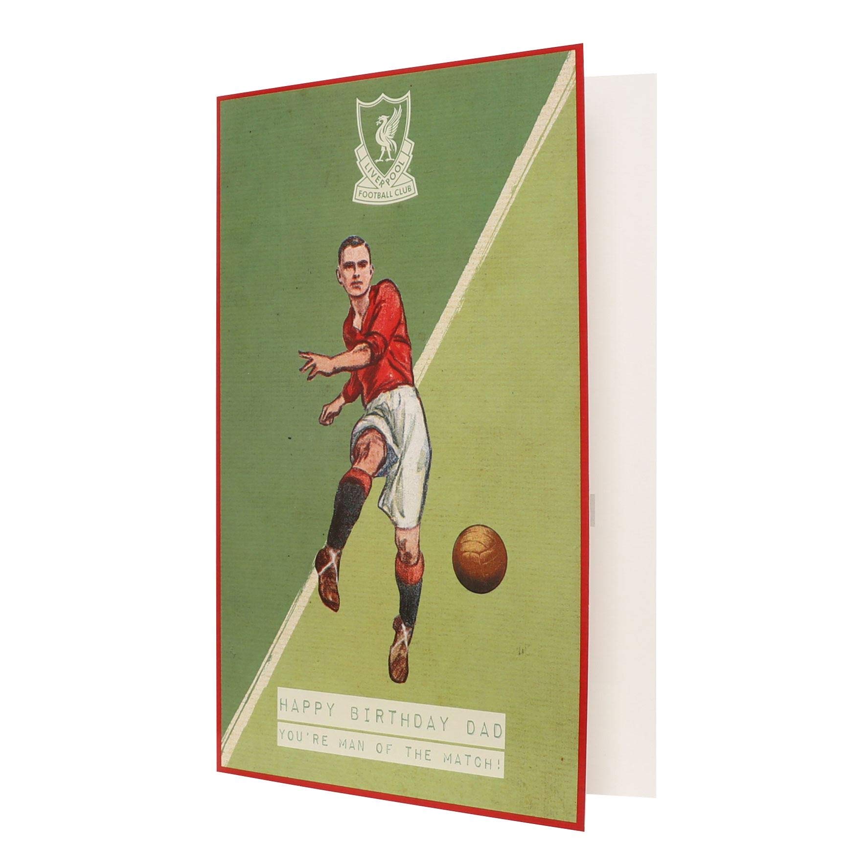 Liverpool FC Dad Retro Birthday Card (23cm x 15cm) (Multicolored)