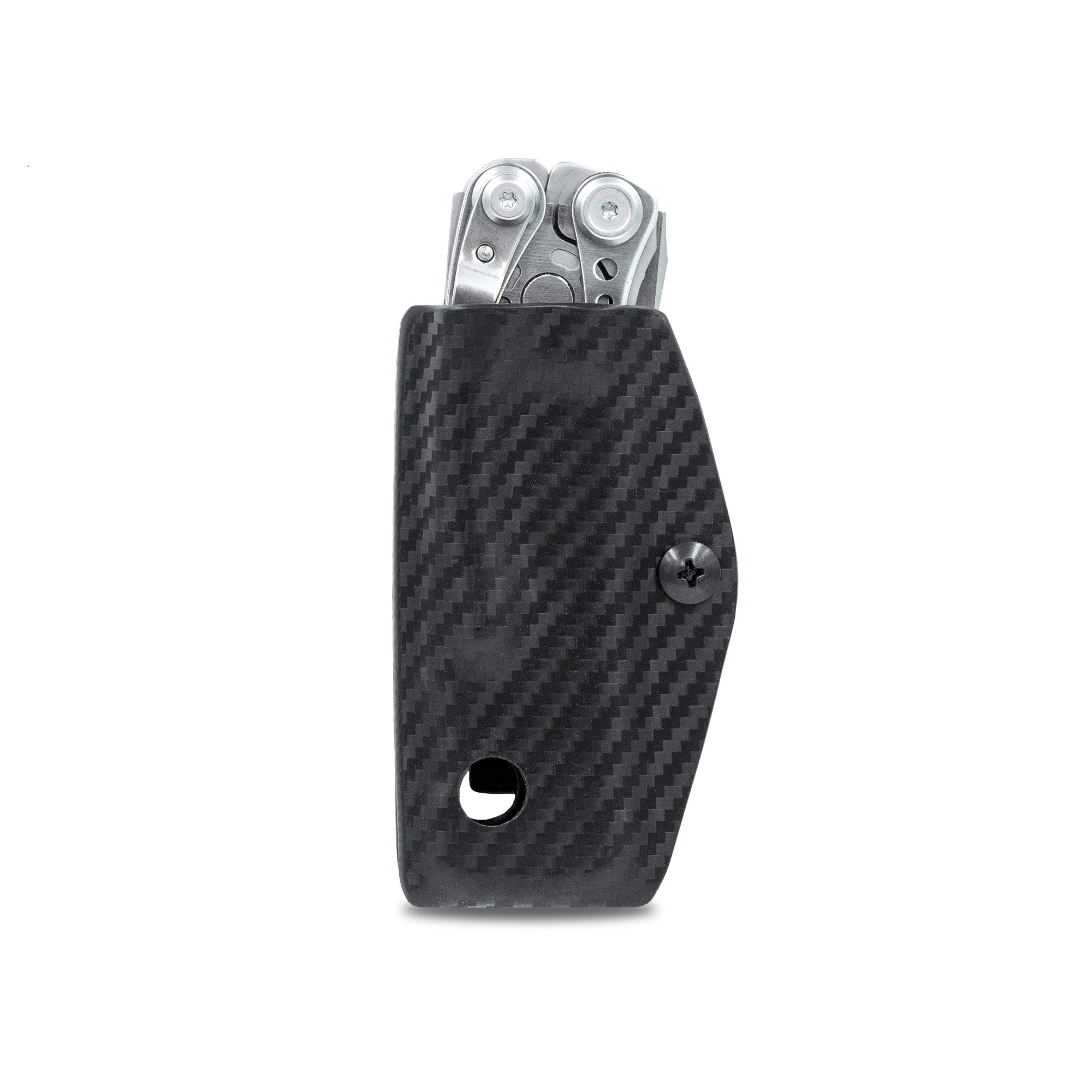 Clip & Carry Kydex Sheath Belt Clip Holster Holder Cover for LEATHERMAN SKELETOOL - Made in USA (Carbon Fiber Black)