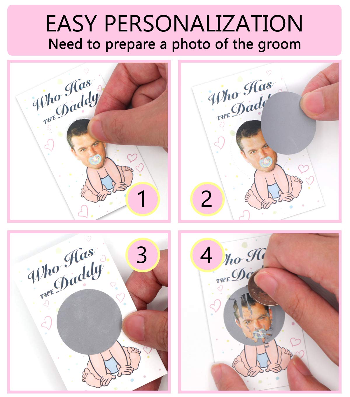 Yangmics Direct Baby Shower Games - Door Prizes Celebrity Cards Lottery Tickets Games for Girls - Funny Lottery Card Ice Breaker Scratch Off Games Party - 40 sheets