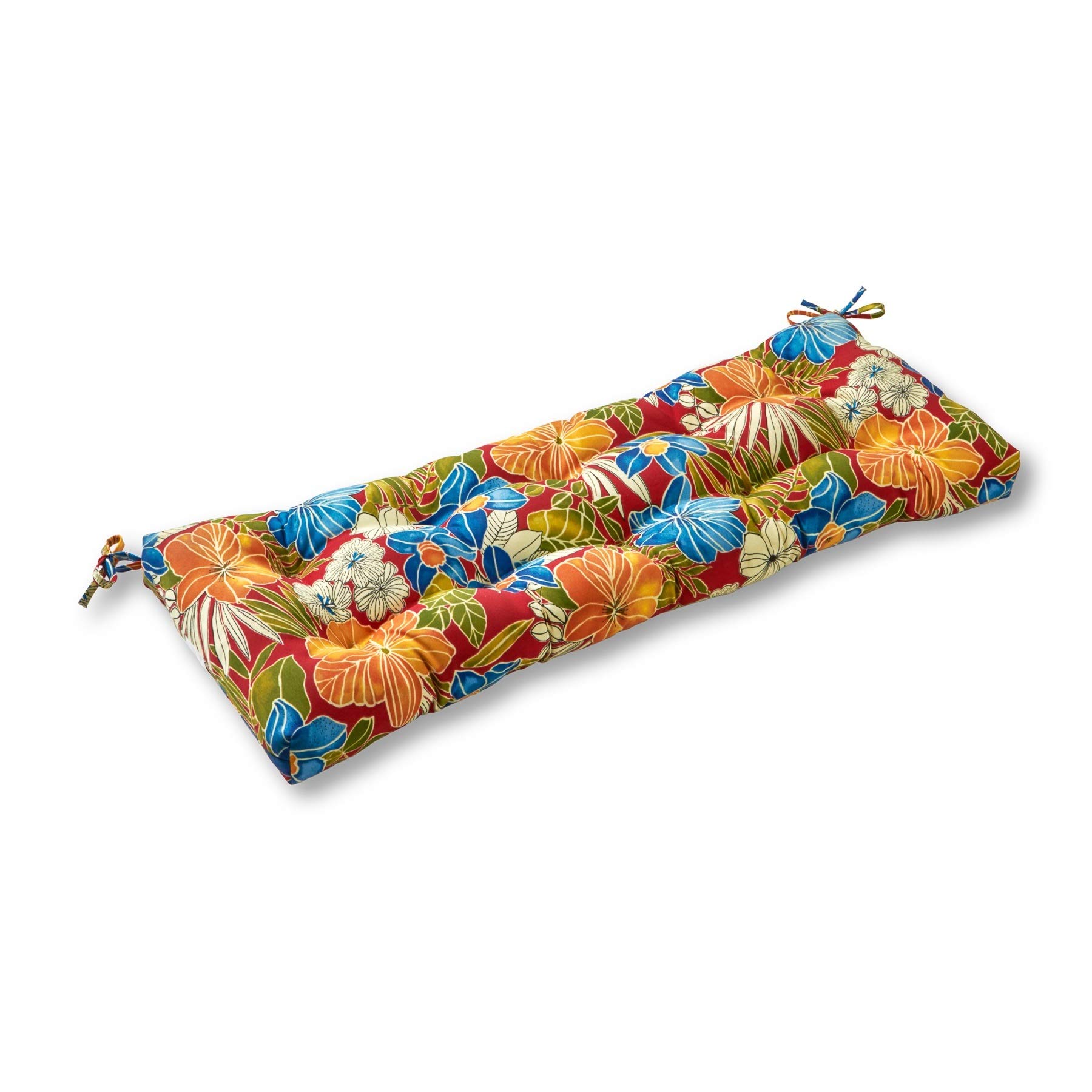 South Pine Porch Outdoor 51x18-inch Bench Cushion, 51x18, Aloha Red Floral