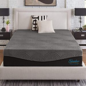 slumber solutions active 12-inch charcoal memory foam mattress queen