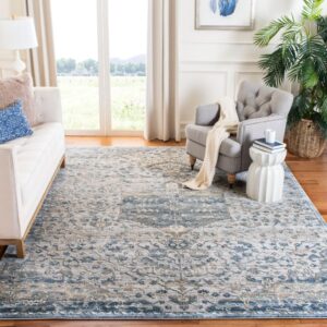 safavieh cosmopolitan collection area rug - 8' x 10', cream & grey, distressed design, non-shedding & easy care, ideal for high traffic areas in living room, bedroom (csm683g)