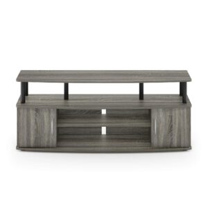 Furinno JAYA Large Entertainment Stand for TV Up to 55 Inch, French Oak Grey/Black