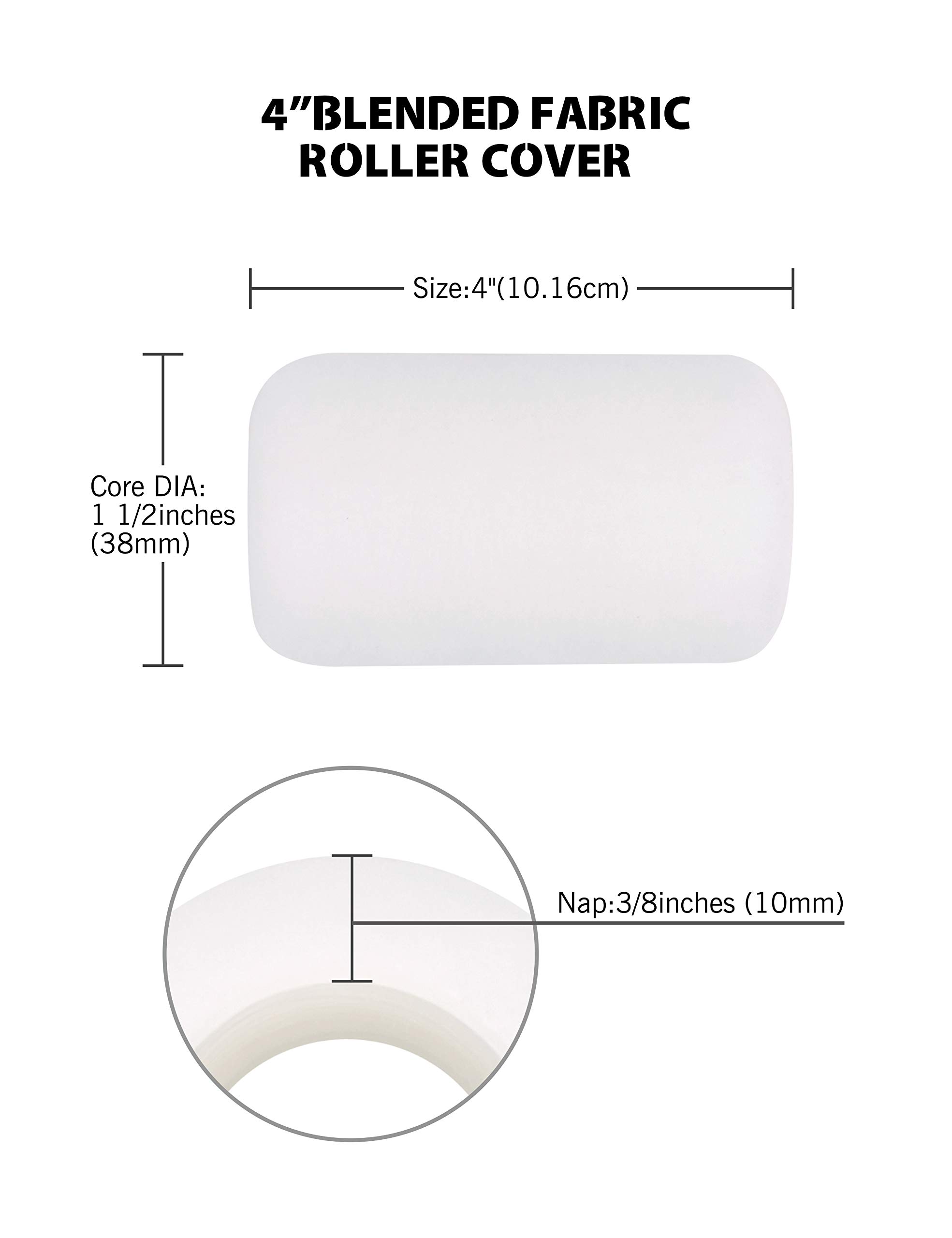 ROLLINGDOG 4 Inch Mini Roller - 3/8" Nap Roller Covers,Small Paint Roller for Wall, Trim, Detail Painting