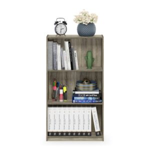 FURINNO Basic 3-Tier Bookcase Storage Shelves, Sonoma Oak