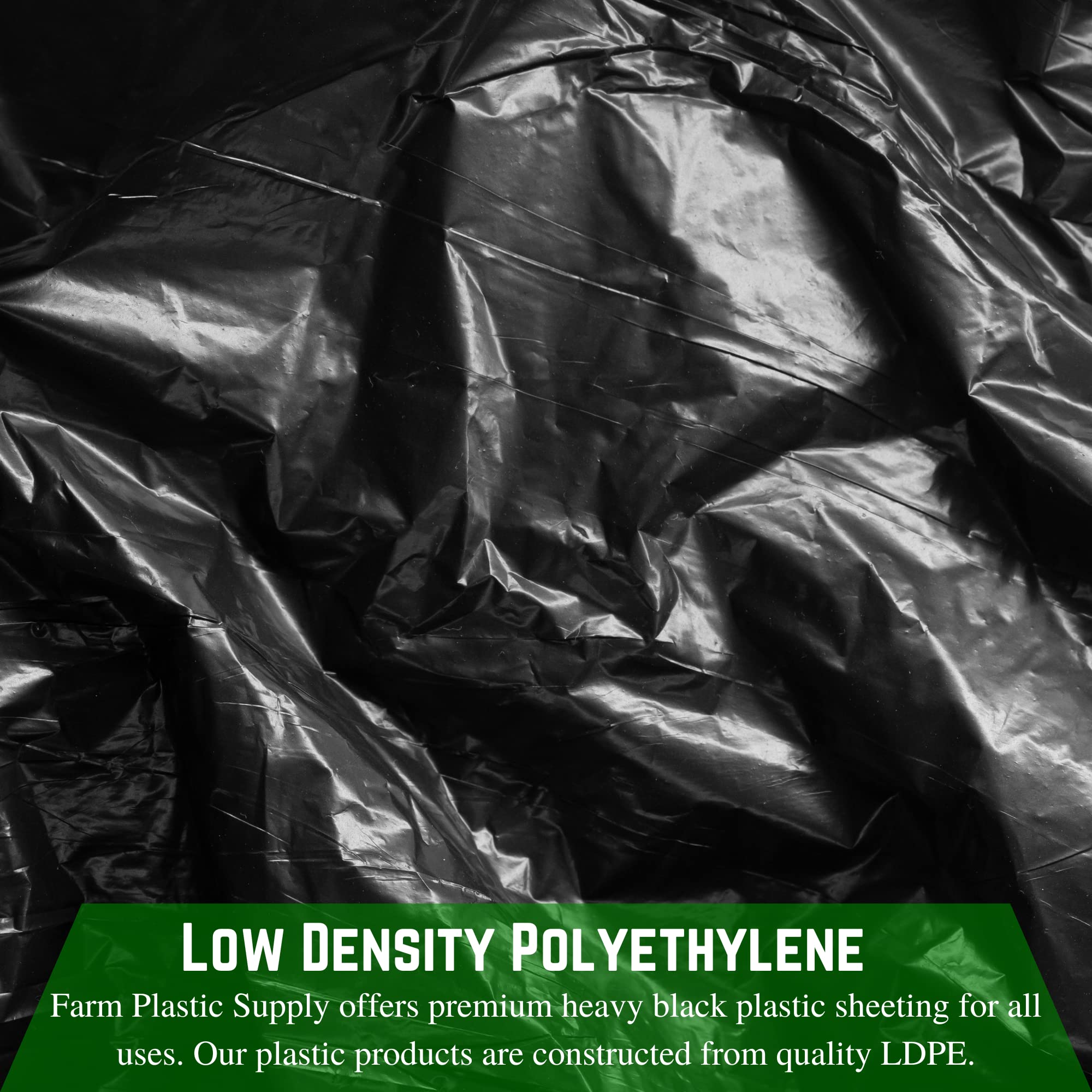 Farm Plastic Supply - Black Plastic Sheeting - 6 mil - (10' x 100') - Black Plastic Tarp, Polyethylene Vapor Barrier Plastic Sheeting, Black Painters Tarp, Roll of Heavy Duty Plastic