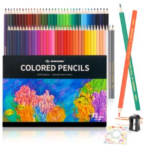 colored pencils for adult coloring books, 72 count colored pencils set for sketching, drawing, coloring & painting, pre-sharpened coloring pencils for kids beginners, ideal art supplies for artists