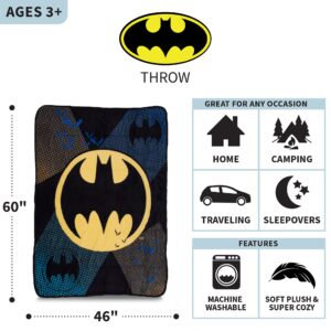 Franco Kids Bedding Super Soft Micro Raschel Throw, 46 in x 60 in, Batman