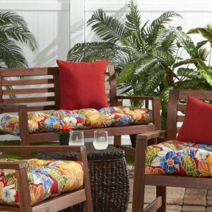 South Pine Porch Outdoor 51x18-inch Bench Cushion, 51x18, Aloha Red Floral