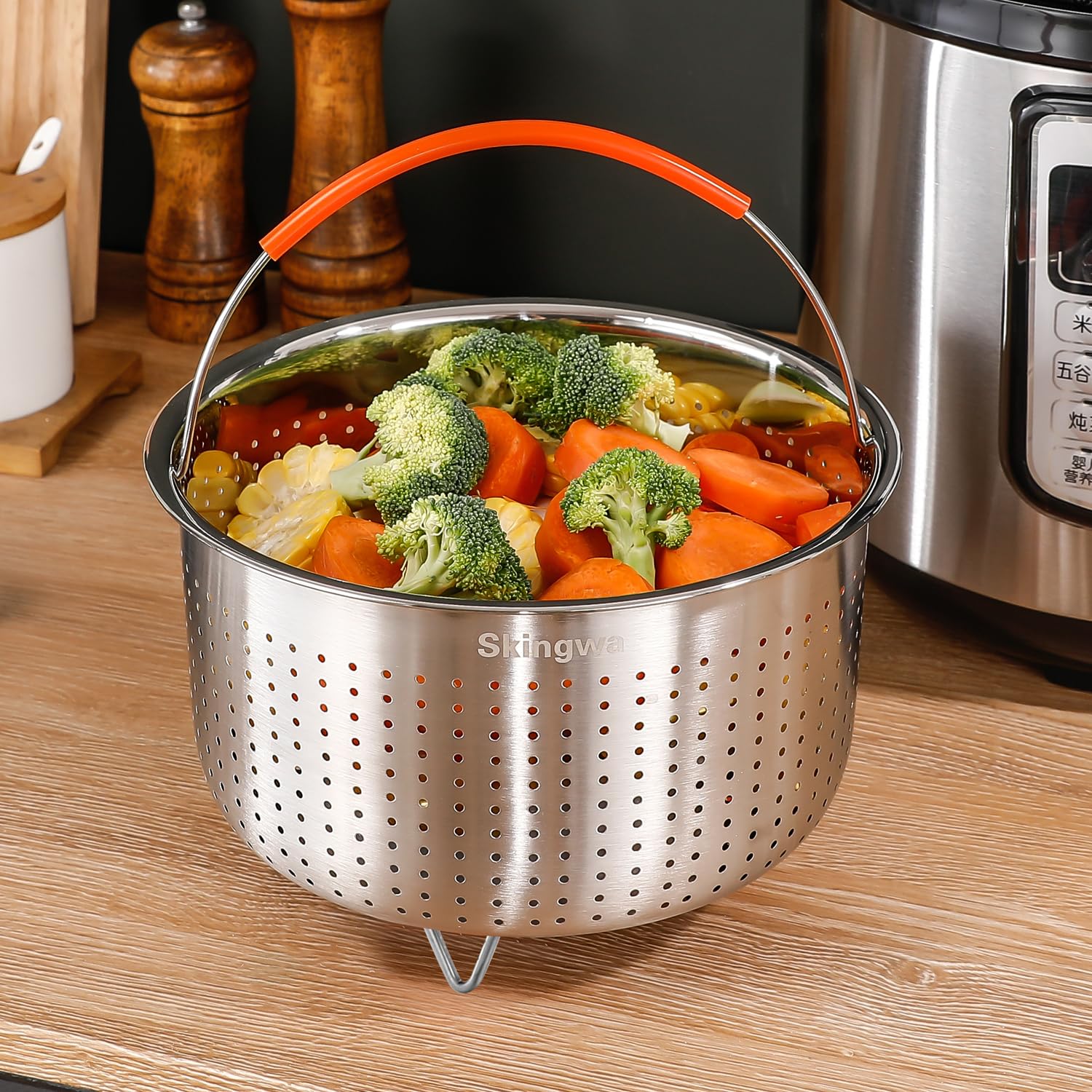 Steamer Basket for Instant Pot, Vegetable Steamer Basket Stainless Steel Steamer Basket Insert for Pots (6qt)