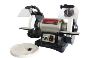 bucktool 8 inch dual speed bench grinder & buffer, professional low high speed bench grinder buffer with cast iron base tds-200ds