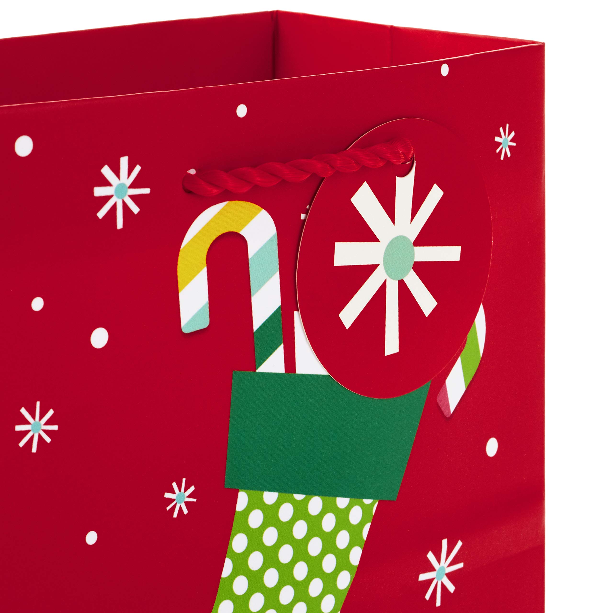 Hallmark 6" Small Christmas Gift Bag Bundle, Festive Holiday (Pack of 8, 4 Designs)