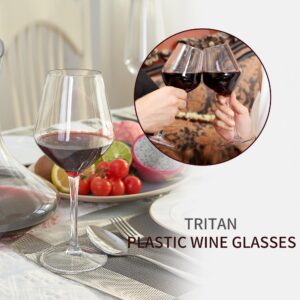 MICHLEY Unbreakable Stemmed Wine Glass 100% Tritan Plastic Dishwasher available Glassware 15 oz, Set of 6