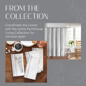 Elrene Home Fashions Living Homestead Stripe Table Runner, Farmhouse Kitchen Decor for Holiday or Everyday Use, 13" x 70", Gray/White