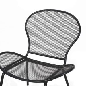 GDFStudio Modern Outdoor Iron Club Chair (Set of 2), Matte Black