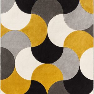 Well Woven Hilda Blush Pink Modern Geometric Circles & Boxes Pattern Area Rug