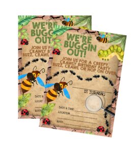 bug themed kraft colored birthday party supply (invitation)