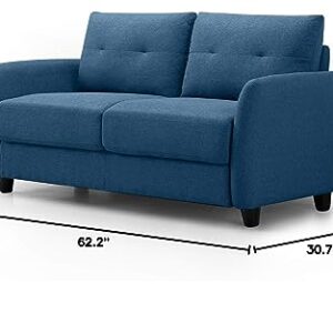 ZINUS Ricardo Loveseat Sofa Tufted Cushions, Easy, Tool-Free Assembly, Lyon Blue