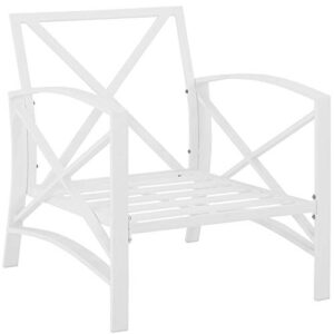 Crosley Furniture Kaplan 2-Piece Outdoor Chair Set, Patio Chairs for Conversation, Porch, Deck, Balcony, White with Mist Cushions