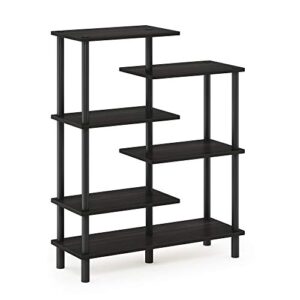 furinno turn-n-tube 6-tier accent display rack, espresso/black