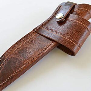 Coast Leathers Custom Leather Sheath for Buck 120 General Knife with Water Buffalo Antique Brown Leather | Cross Draw Knife Holder Fits Right or Left-Hand Side | Knife not Included Sheath Only