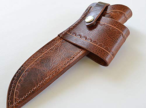 Coast Leathers Custom Leather Sheath for Buck 120 General Knife with Water Buffalo Antique Brown Leather | Cross Draw Knife Holder Fits Right or Left-Hand Side | Knife not Included Sheath Only