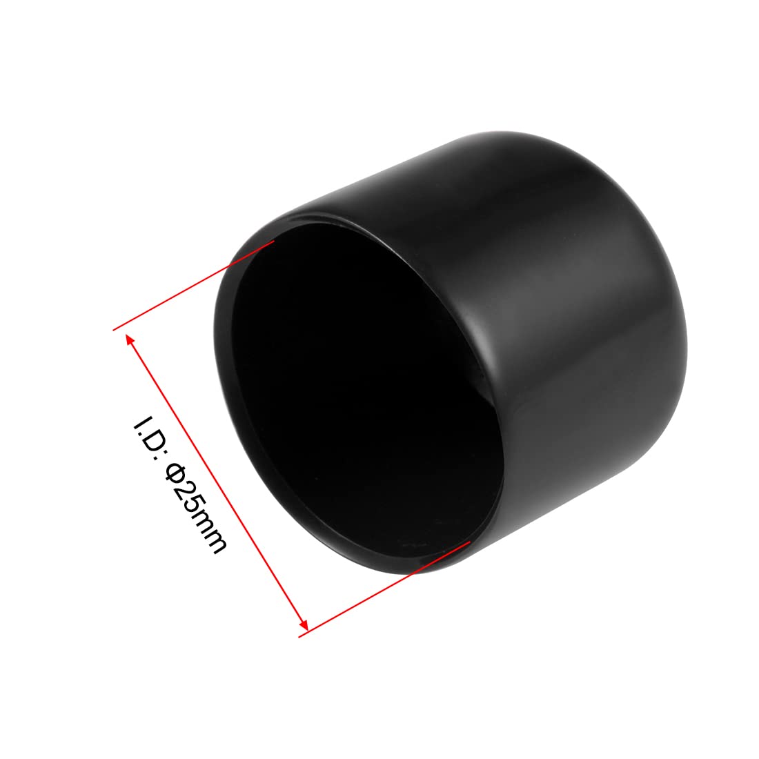 uxcell 10pcs Rubber End Caps 25mm(1-inch) ID Vinyl Round End Cap Cover Screw Thread Protectors Black