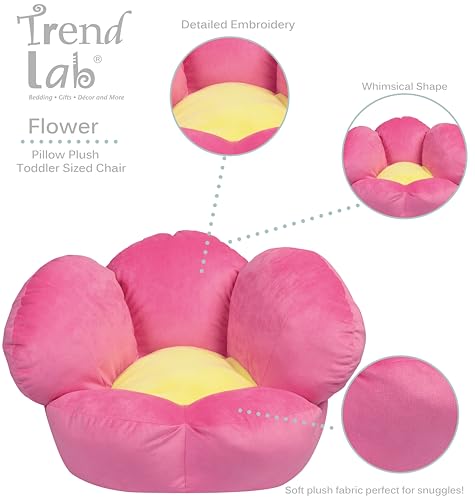 Trend Lab Flower Toddler Chair - Plush Pillow Kids Chair, Comfy Plant Chair for Toddlers 1-3 Years Old, 21x19x19 Inches - Baby Chair, Floral Soft Toddler Lounge Chair, Kids Bean Bag Chair Alternative