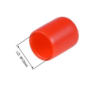 uxcell 50pcs Rubber End Caps 1/2-inch(13mm) ID Vinyl Round Tube Bolt Cap Cover Screw Thread Protectors Red