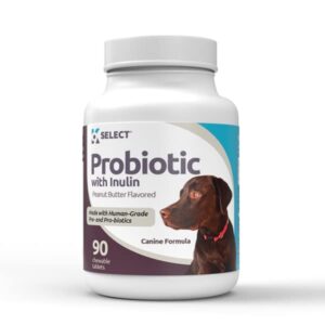 k9 select probiotic for dogs, with inulin - 90 chewable tablets - supports healthy digestion and nutrient absorption - dog probiotics and digestive enzymes - probiotics for dogs digestive health