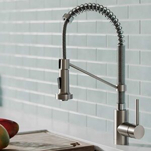 KRAUS Bolden Commercial Style 2-Function Single Handle Pull Down Kitchen Faucet in Spot-Free Stainless Steel/Chrome, KPF-1610SFSCH (Pack of 1)