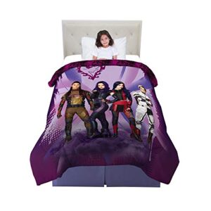 franco kids bedding super soft reversible comforter, twin/full, disney descendants 3