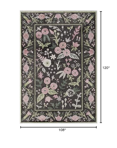 Rugs America Onyx & Pink Gardenias Transitional Rug Gardenia Pink Onyx VA30A 8'0"X10'0" Area Rug